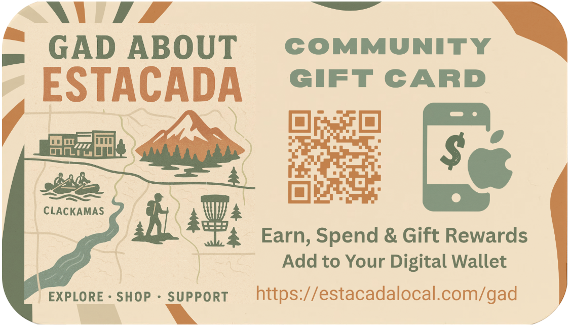 Buy a Gad About Estacada Gift Card